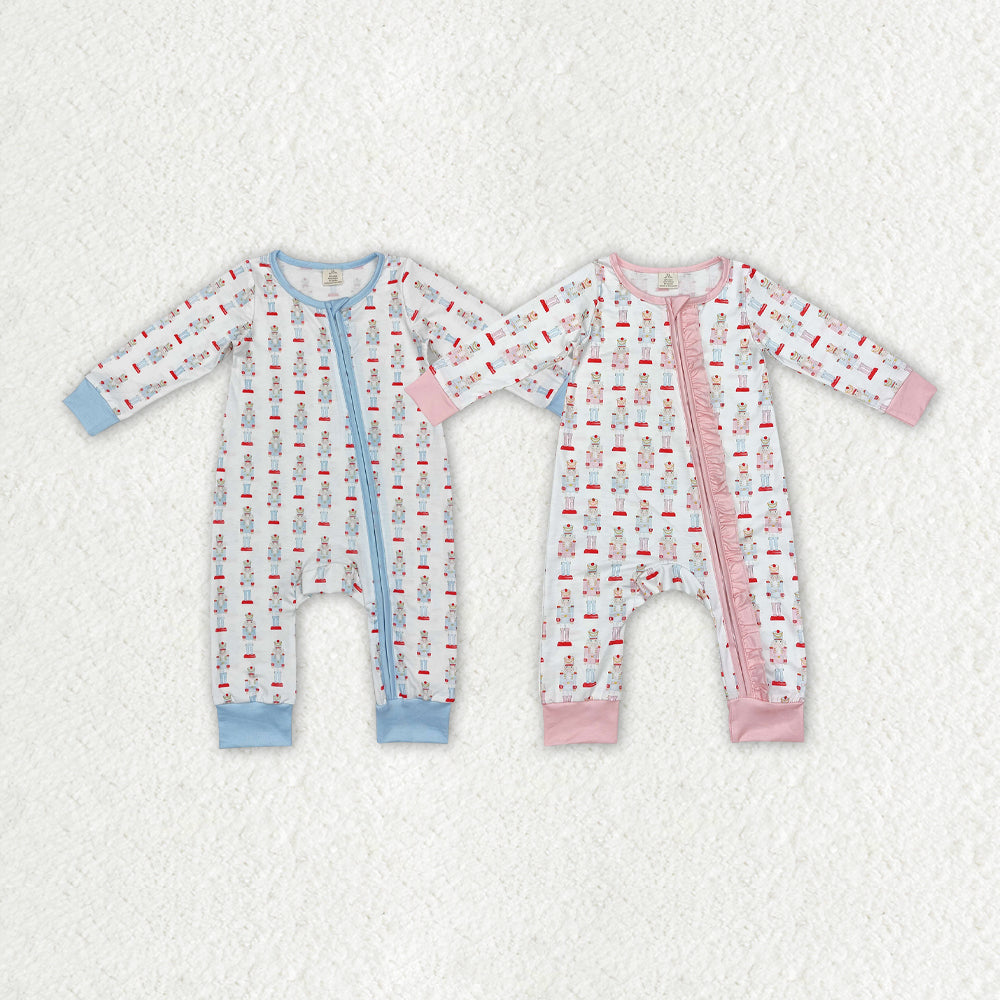 Sibling Christmas Soldier Zip Bamboo Rompers – Aier Wholesale