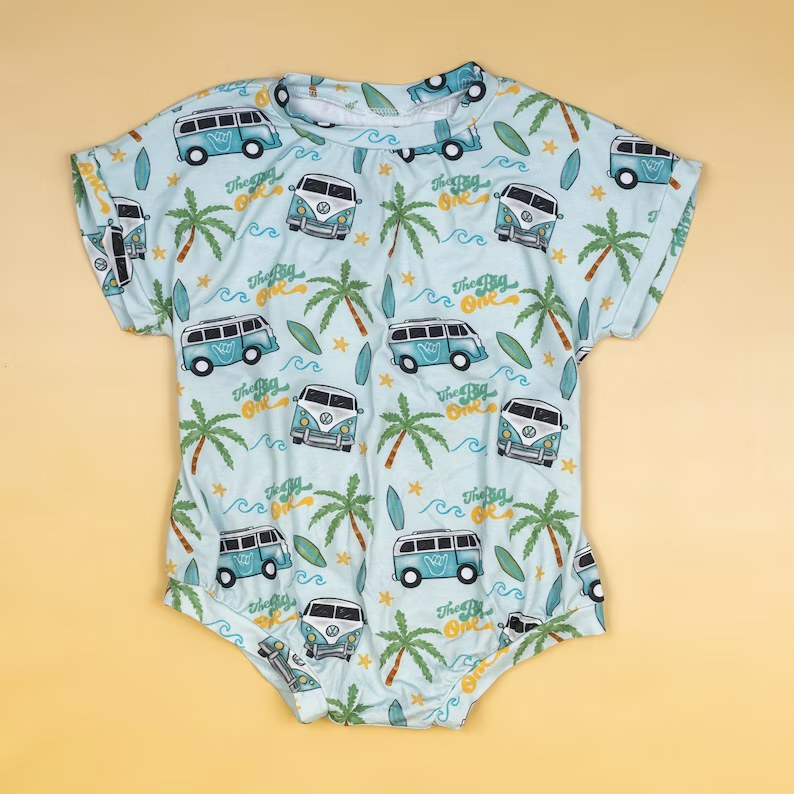 Baby Boys Sea Tree Buses Summer Rompers preorder – Aier Wholesale