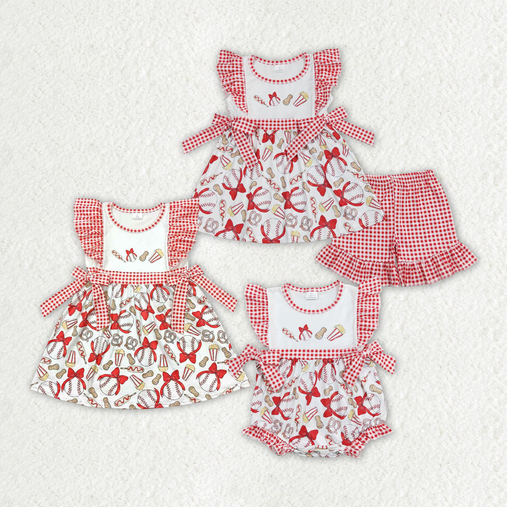 Baby Girls Baseball Bows Sibling Sister Rompers Clothes Sets – Aier Wholesale