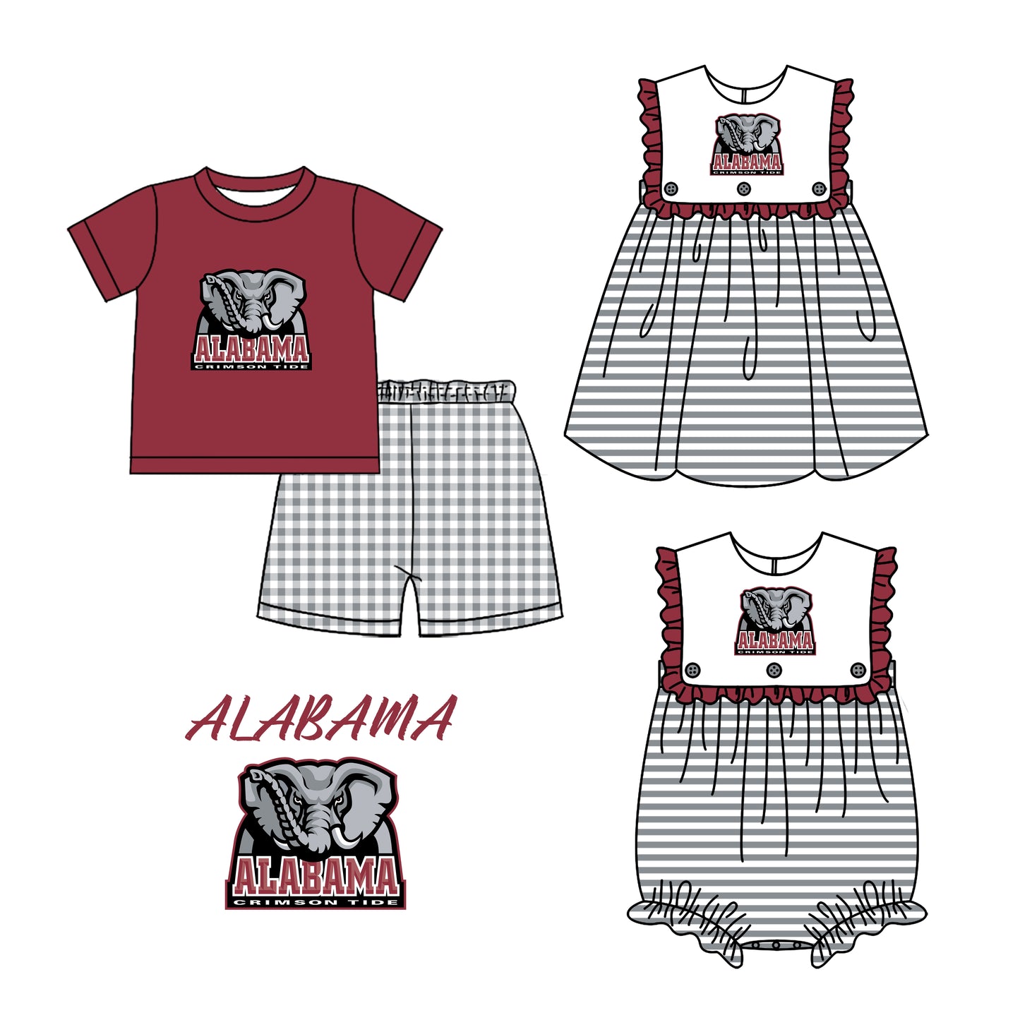 Preorder Custom moq 5 Football Team Alabama Sibling Clothes – Aier ...