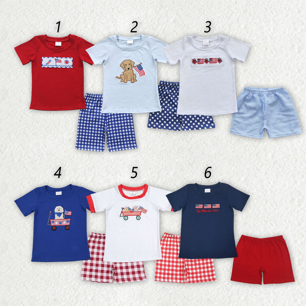 Sibling Baby Boys July 4th Summer Shorts Outfits – Aier Wholesale