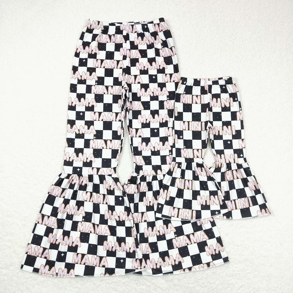 Mama And Mini Checkered Bell Flare Bottom Pants – Aier Wholesale