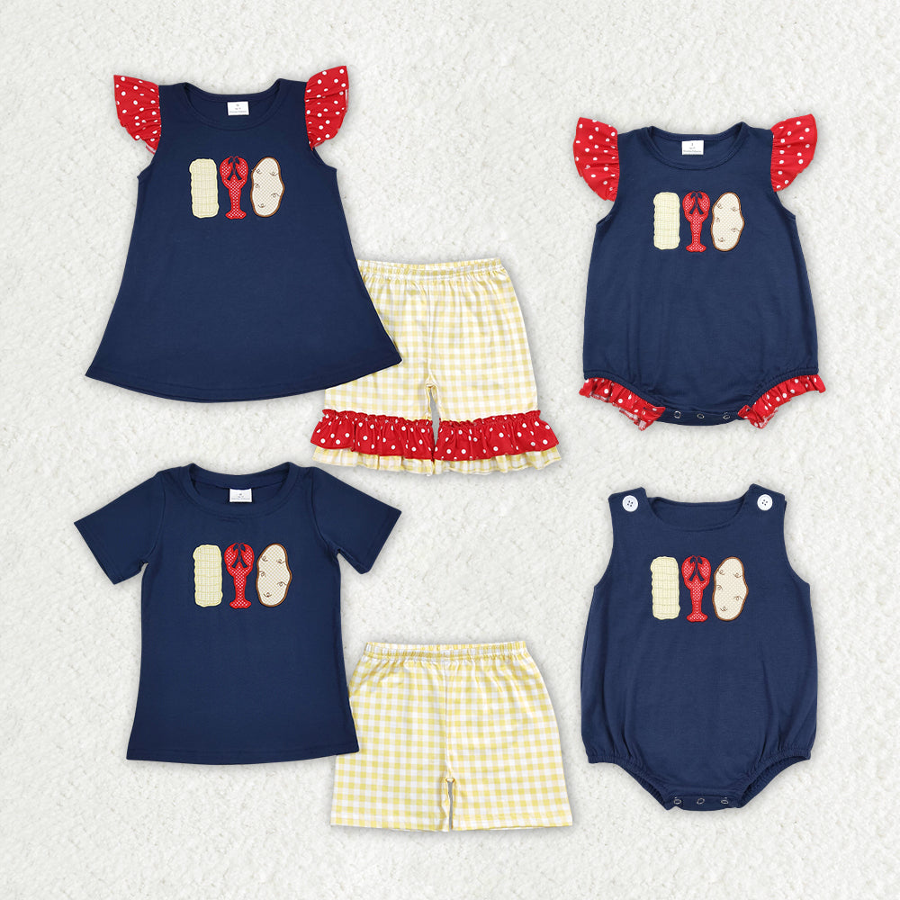 Baby Girls Crawfish Boiled Potato Sibling Sister Brother Clothes Sets – Aier Wholesale