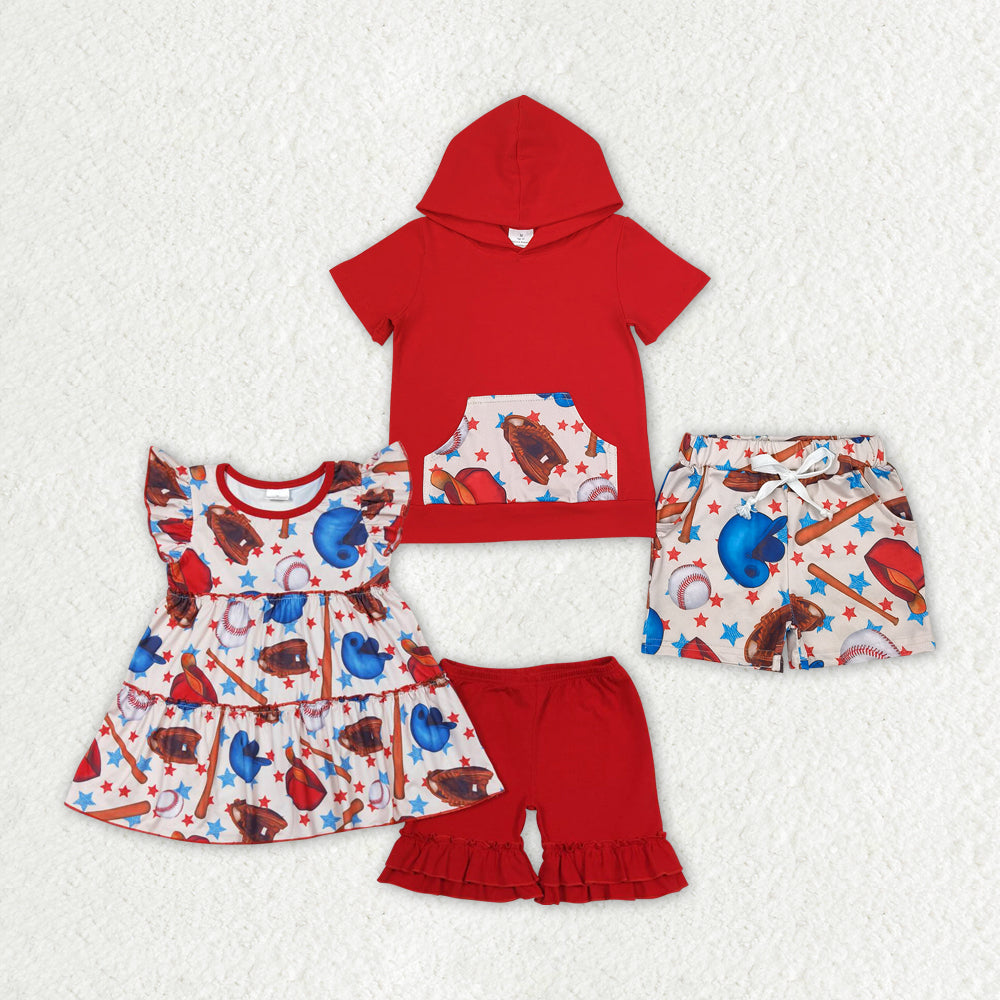 Baby Girls Baseball Boys Hooded Sibling Outfits Clothes Sets – Aier Wholesale