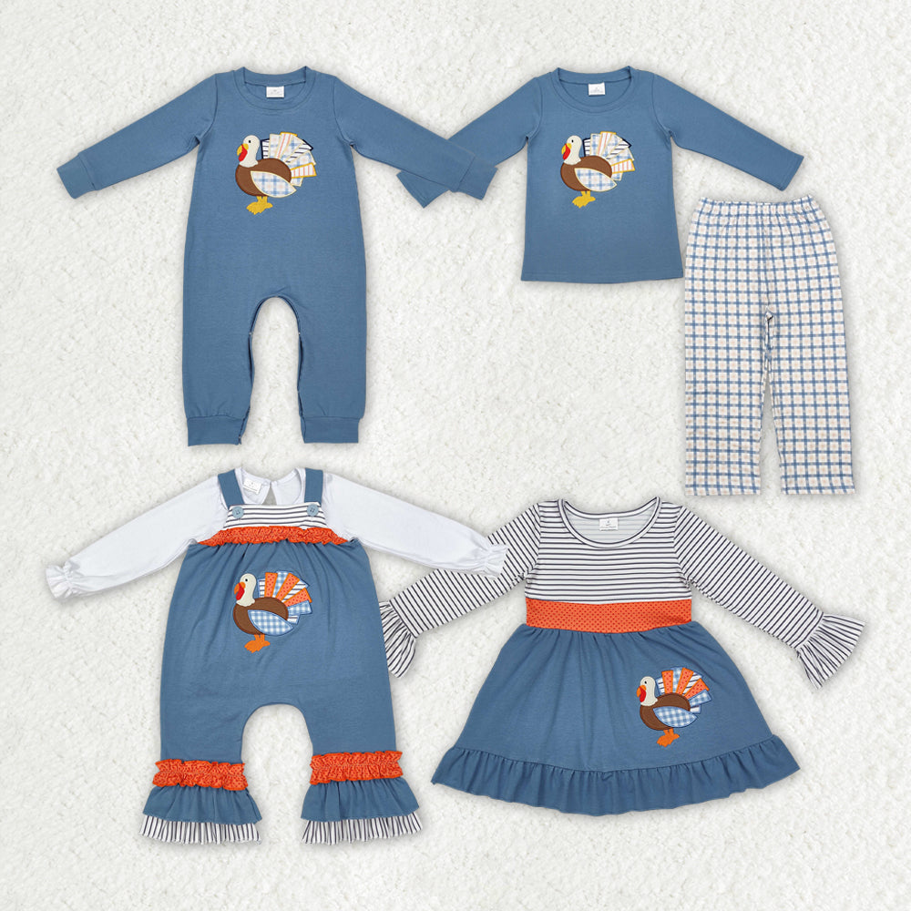 Sibling Thanksgiving Turkey Girls Boys Rompers Dresses Clothes Sets ...