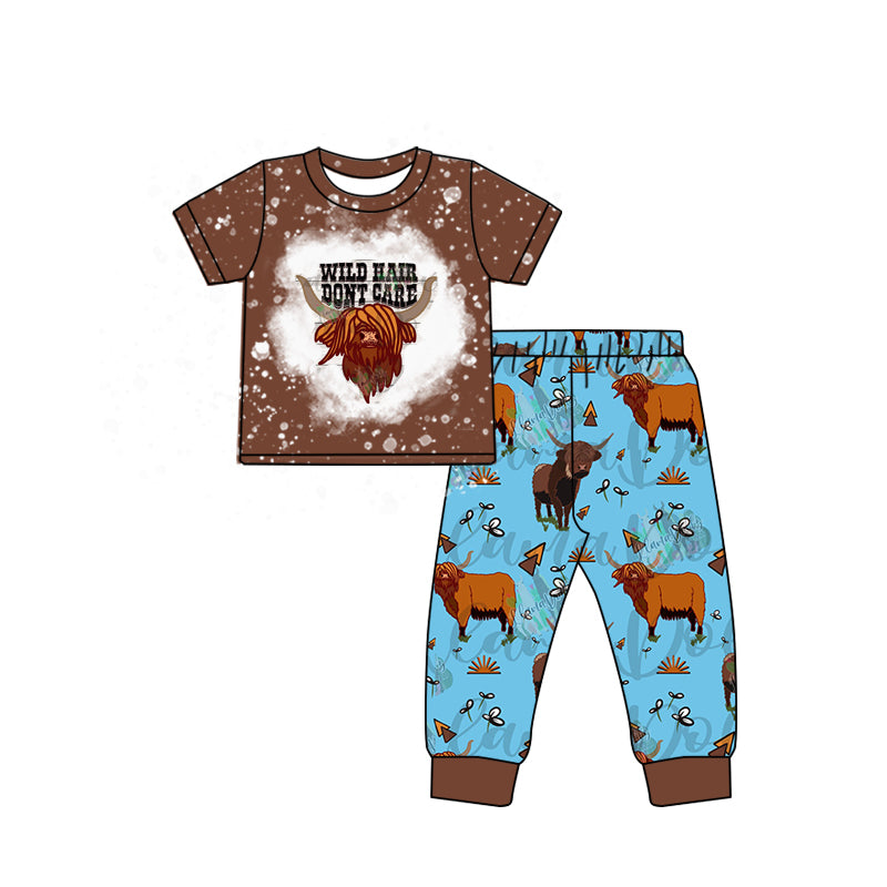 Baby Boys Highland Cow Western Pants sets preorder – Aier Wholesale