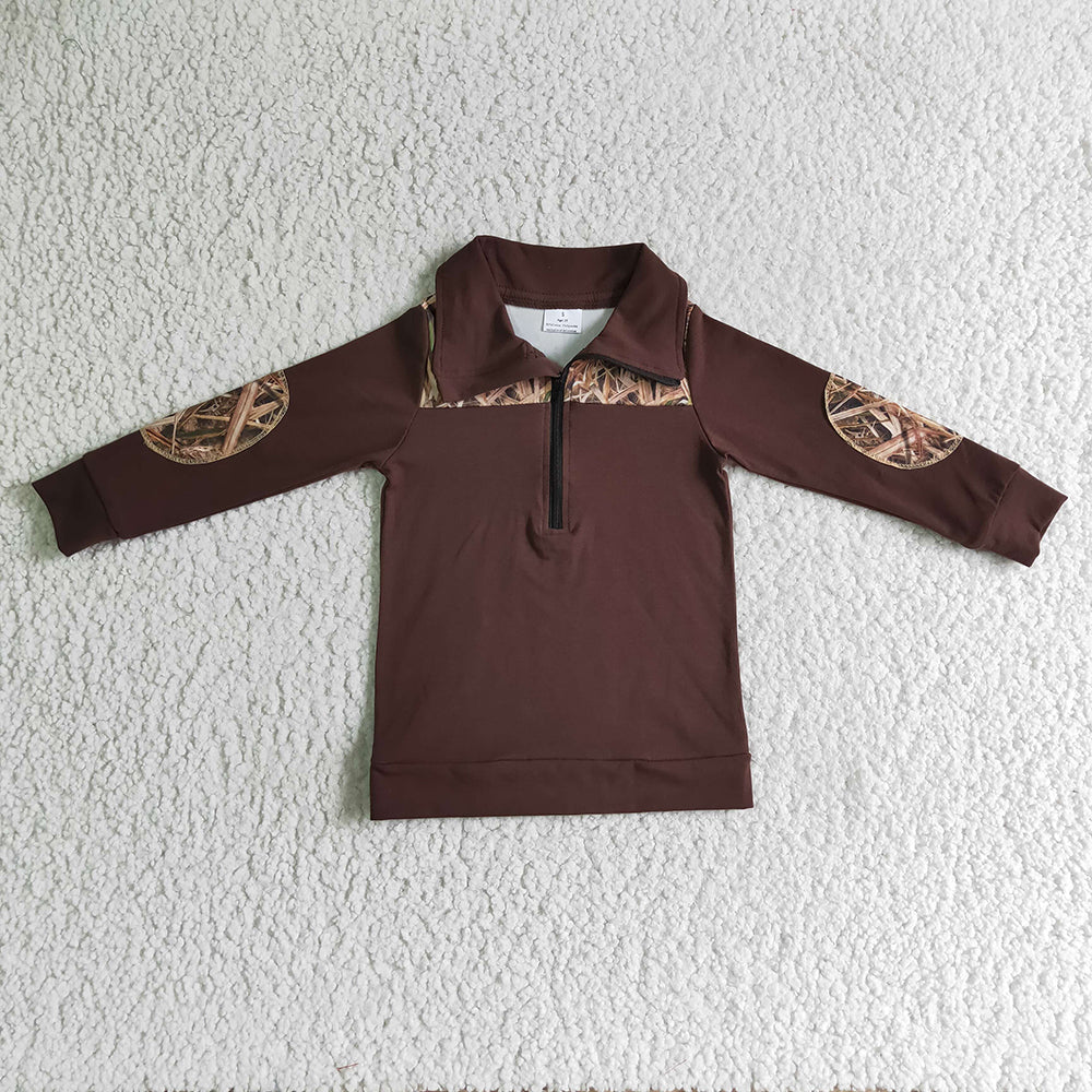 Baby boys brown camo long sleeve pullovers Tops – Aier Wholesale