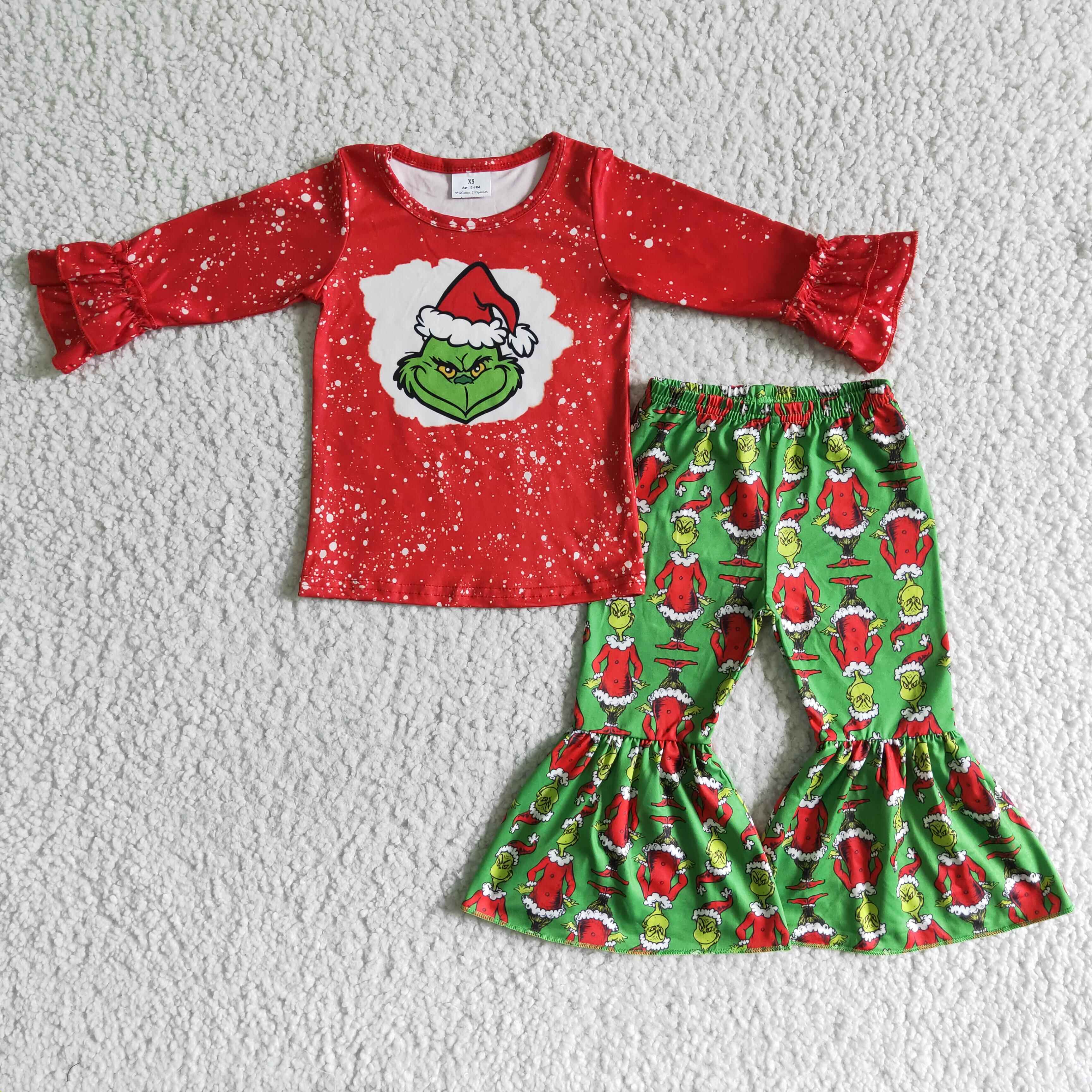 Baby Girls Christmas cartoon boutique outfits clothing sets – Aier ...